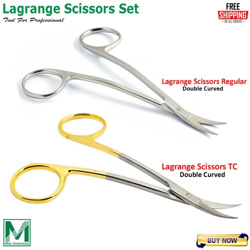 Medical LaGrange Double Curved Scissor 4.5'' Surgical Suture Soft ...