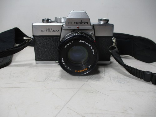 i56) +NICE+ Minolta srT200 35mm Film Camera w/50mm MD Rokkor-x Lens ...