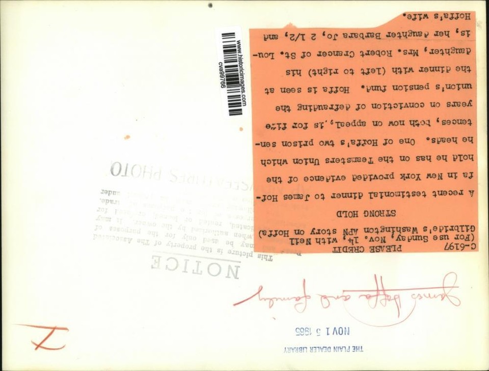 1965 Press Photo L-R; Mrs. Robert Crancer, Mr & Mrs. James Hoffa's ...