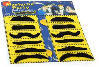 Bulk 48 Piece Party Mustache costume fake face hair props black stage ...