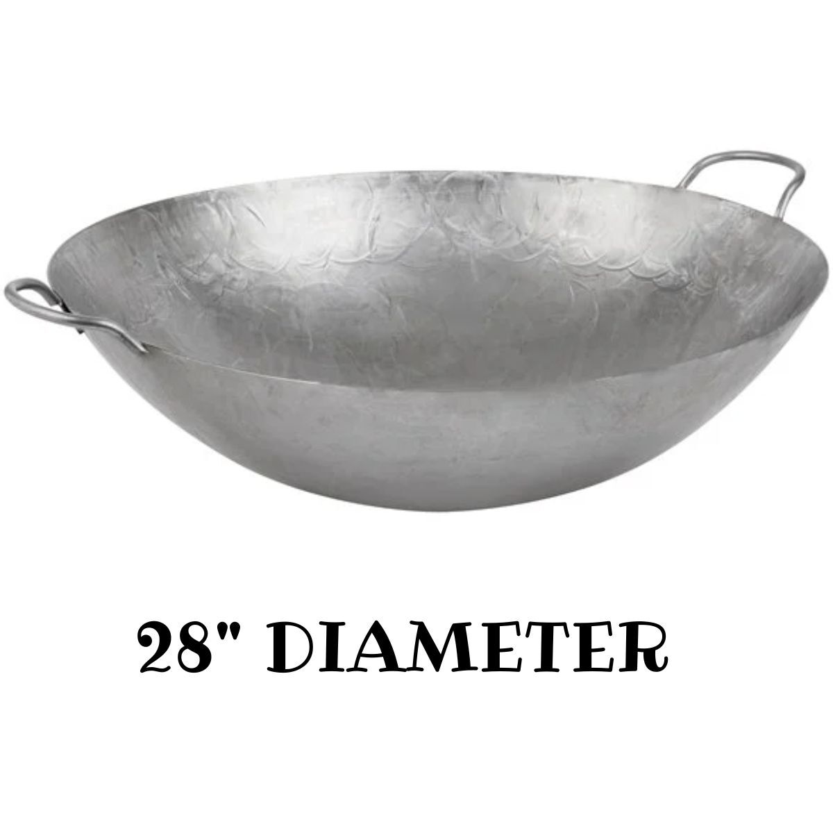 Cantonese Wok Hand Hammered Round Carbon Steel Heavy Duty Rivet Kitchen ...