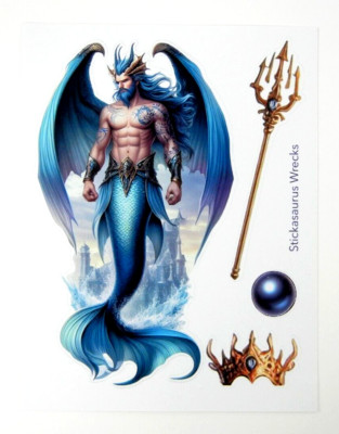 Mermaid Dragon King Sticker Sheet | eBay