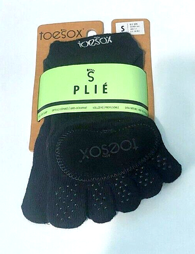 Toesox Plie S U.S. Size 6-8 Full Toe Grip Black Yoga Pilates Dance | eBay