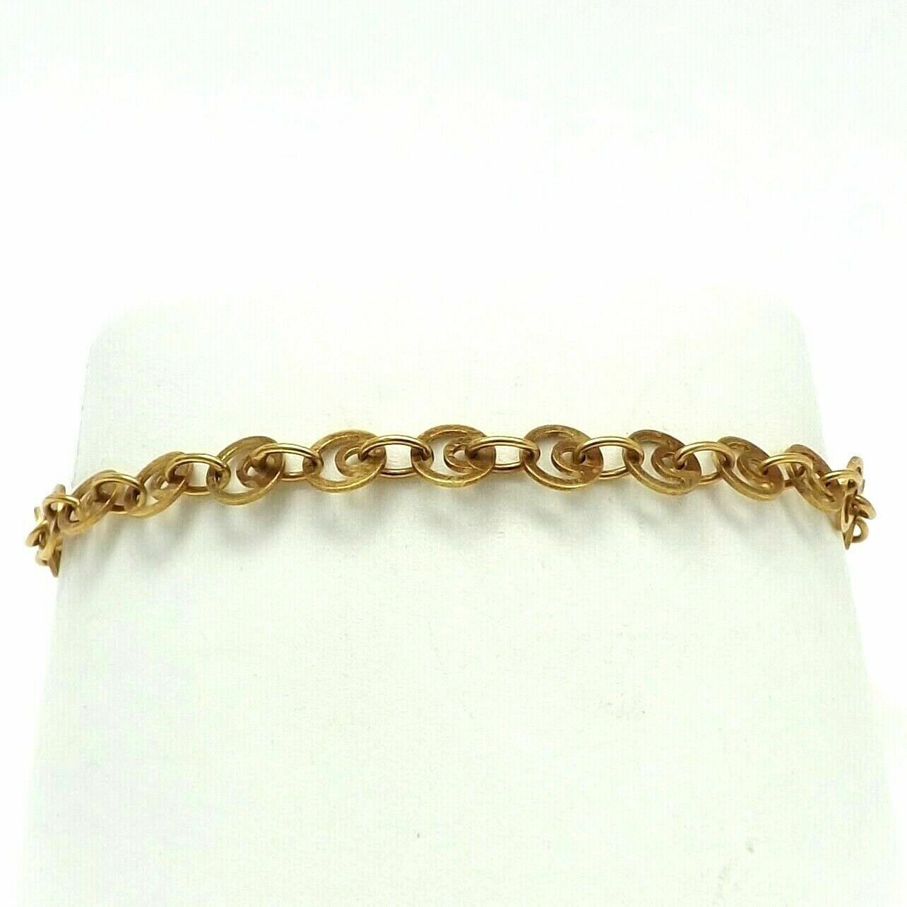 UNOAERRE 18K Yellow Gold Circles Open Link Chain Charm | eBay