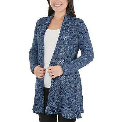 Ny Collection Textured Open-Front Cardigan,Size XS/Blue Marled ...