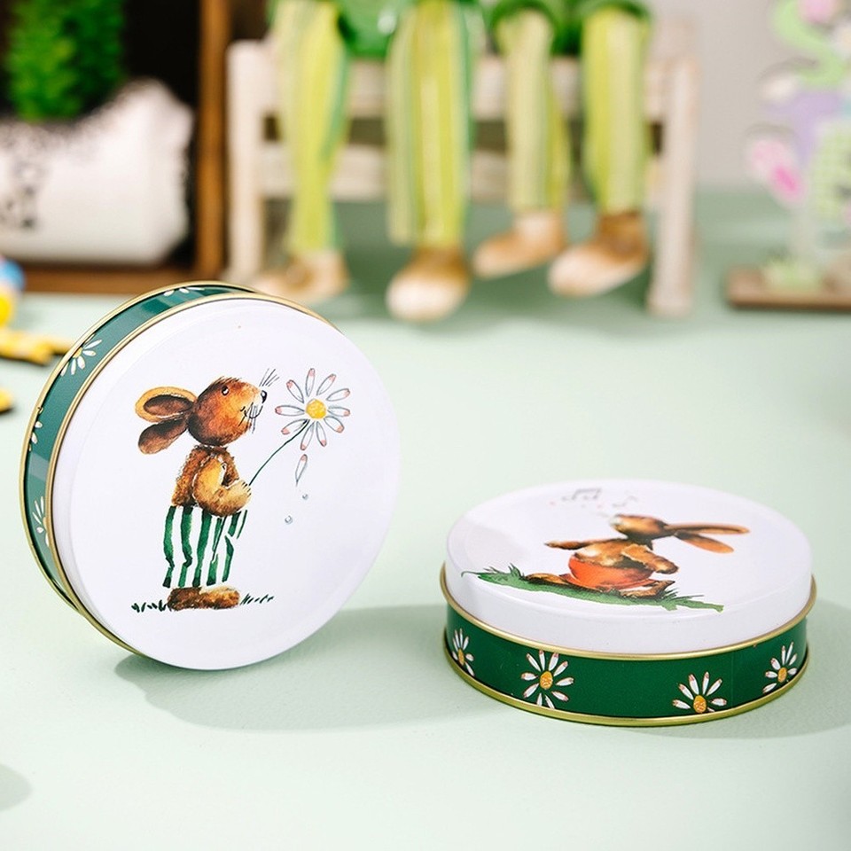 For Easter Decor Easter Tin Box Easter Party Metal Material Cartoon ...