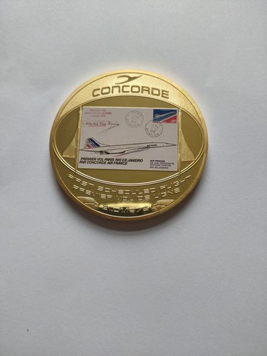 Concorde First Scheduled Flight Gold Plated Large Proof Coin Medal ...