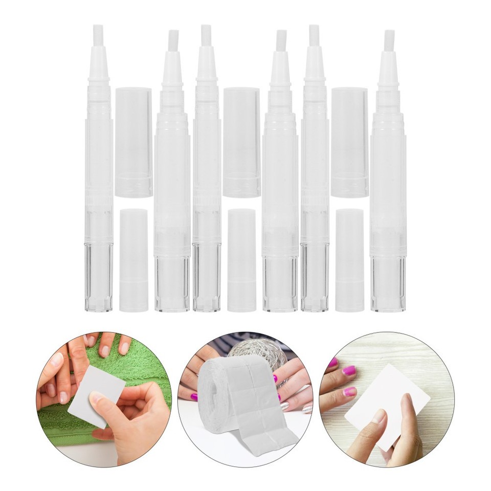 6 Pcs Refillable Lip Gloss Portable Cuticle Oil Applicator Pen Bulk ...