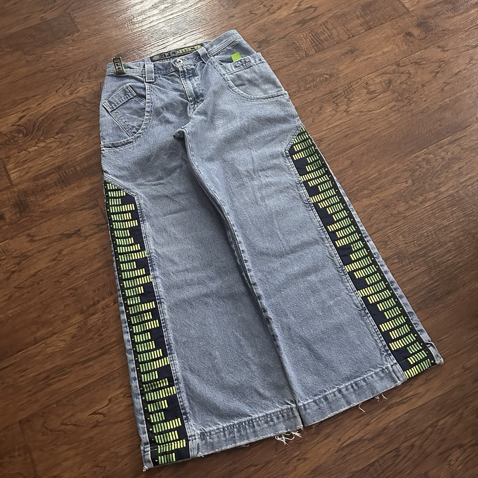 JNCO Vintage EQ Jeans Size 32 Blue Y2K Wide Leg Denim Baggy Skater | eBay