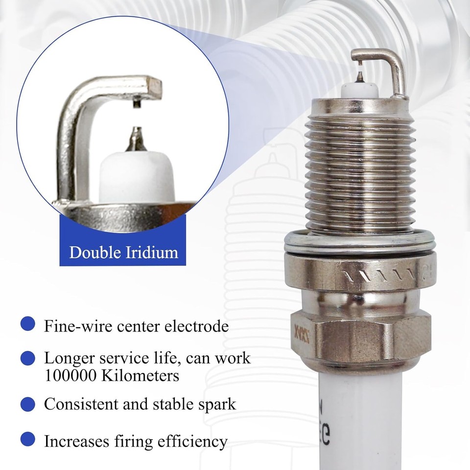 Double Iridium Spark Plug Compatible with AUDI A3 A4 A5 A6 Q3 Q5 R8 RS5 ...