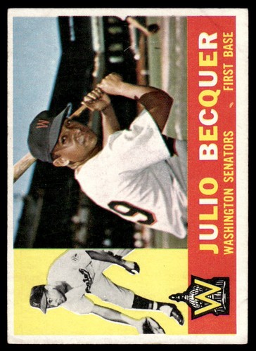 1960 TOPPS JULIO BECQUER 271 VG BASEBALL WASHINGTON SENATORS | eBay