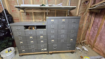 Set Of Two Vintage Shaw-Walker Metal Industrial File Cabinets | eBay