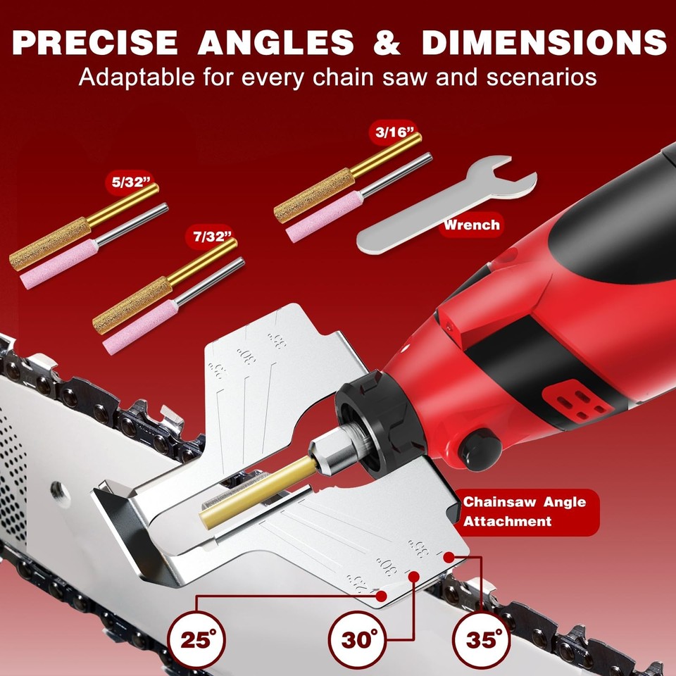 OUBA Cordless Rotary Tool Kit 12V 18000RPM 54PC w/Accessories Chainsaw ...