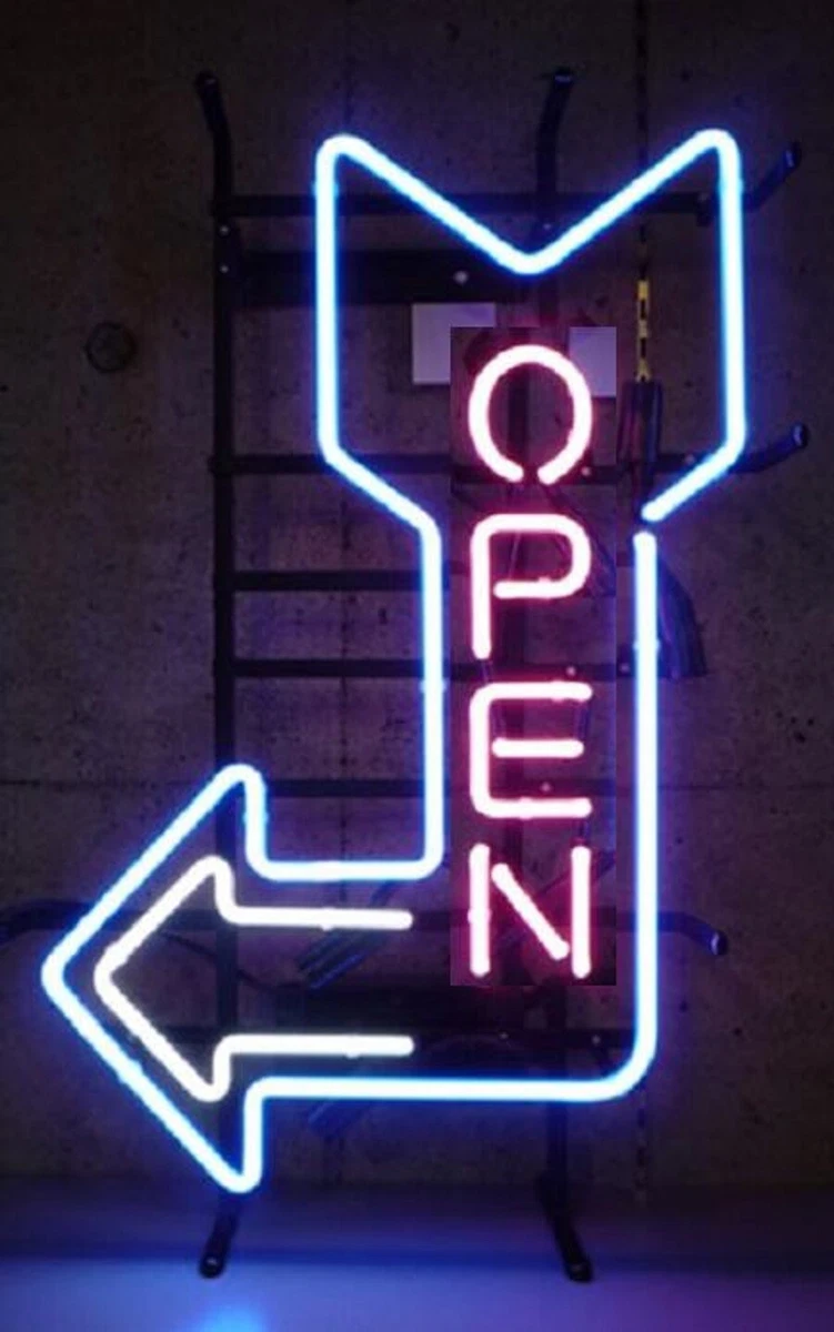 Neon Open Arrow Sign