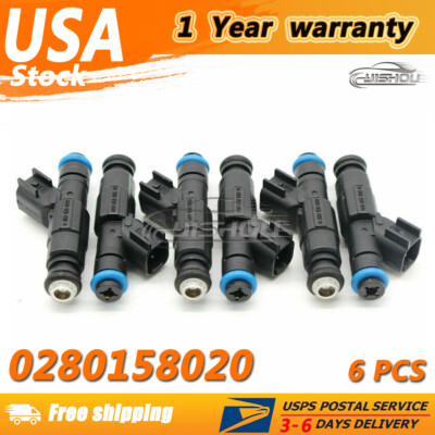 NEW 6PCS 0280158020 Fuel Injectors For Mitsubishi Jeep Liberty Dakota ...