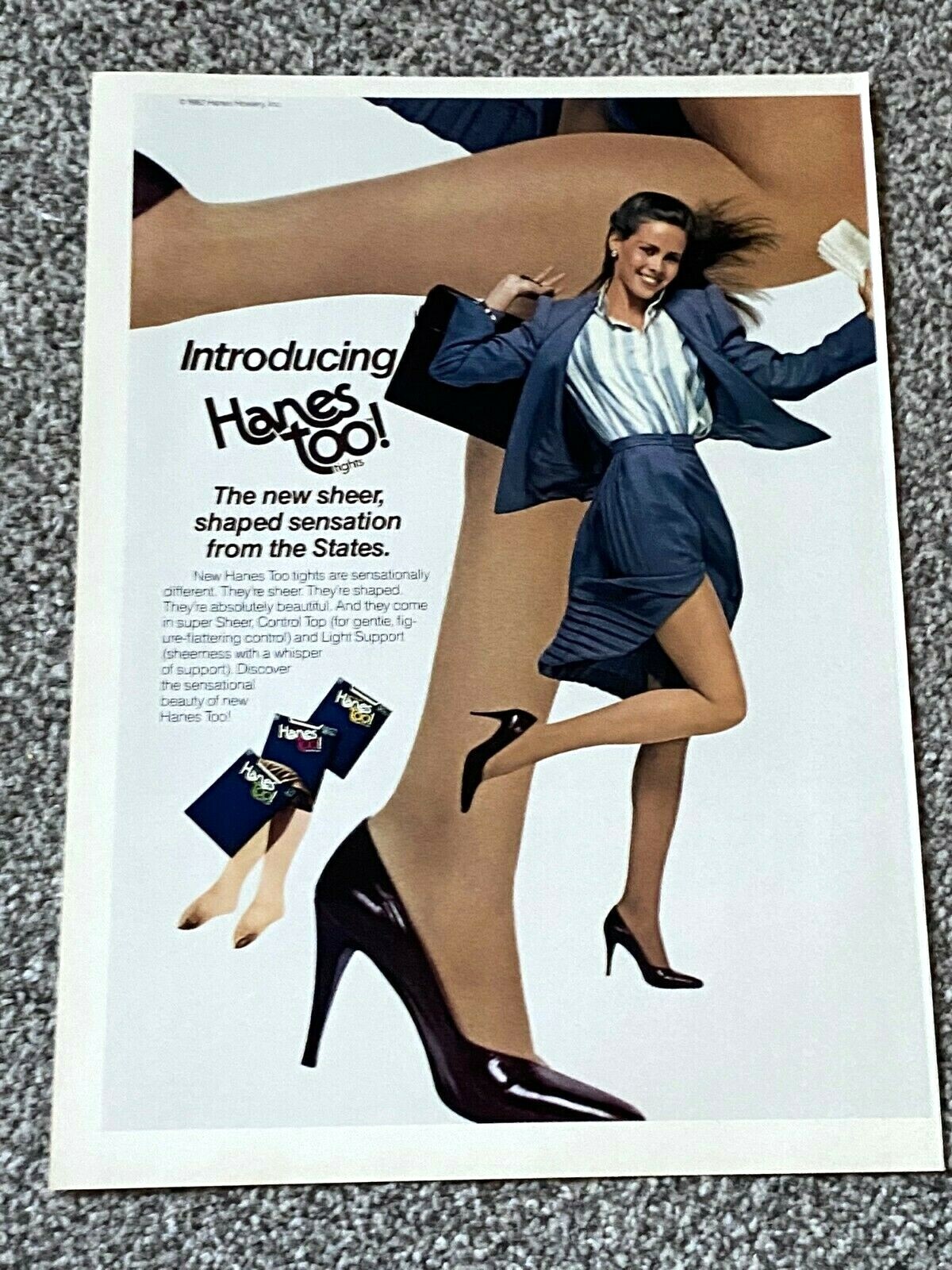 Rare Vintage 1982 Vogue Magazine Advert Picture USA Hanes Too Tights Ad ...