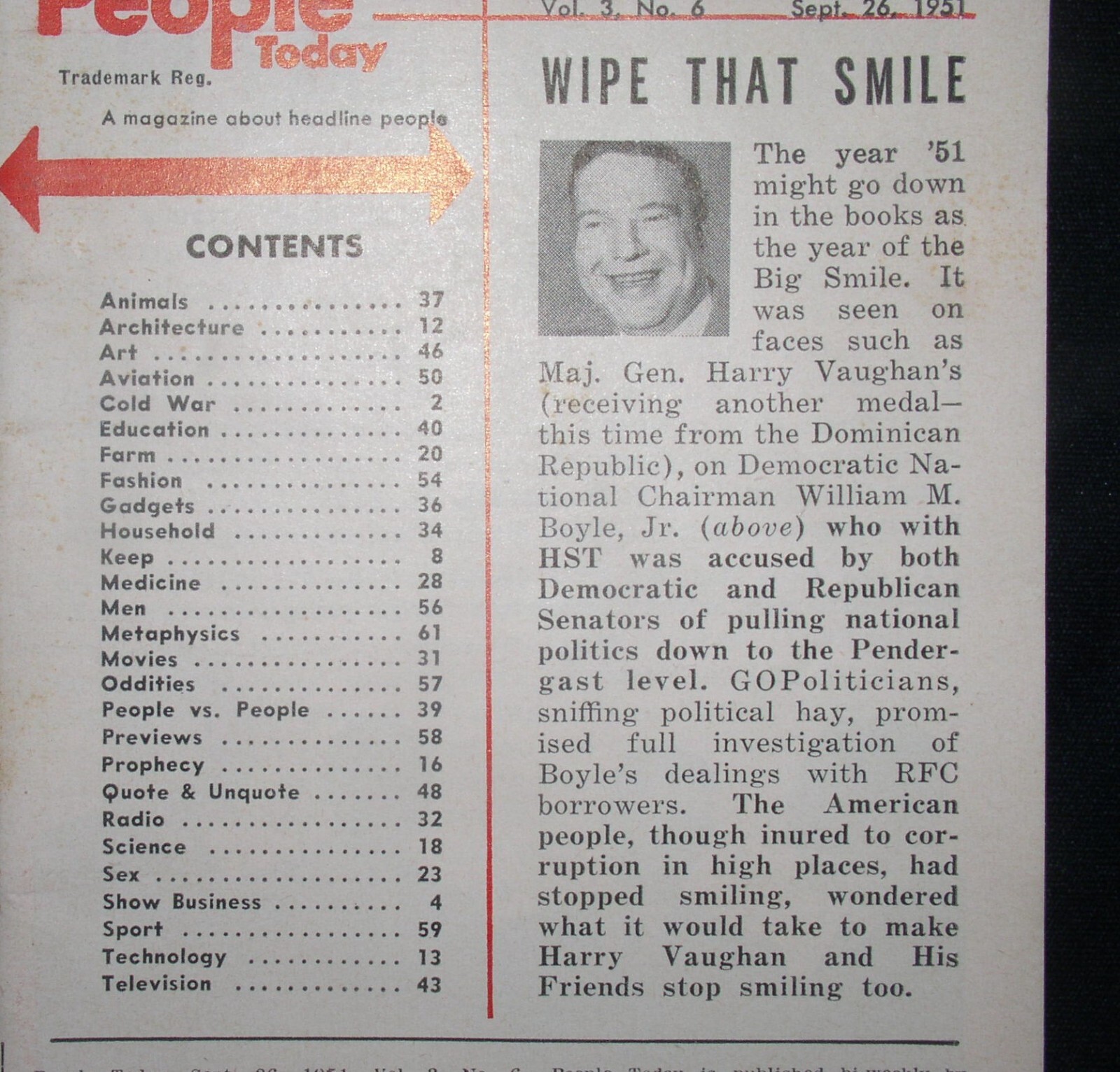 People Today magazine~Sept 26,1951~Marie Wilson cover; Sex at the ...