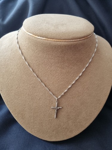 Collier ras de cou argent massif pendentif croix Ref H852 | eBay