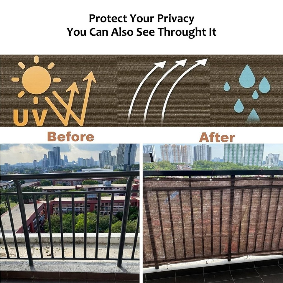 Sun Shade Cloth Privacy Screen Fabric With Grommets Patio Garden ...