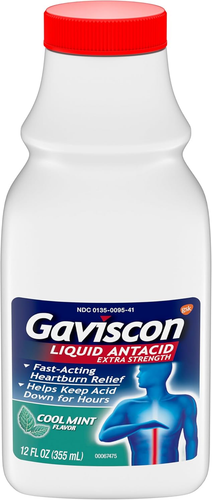 Gaviscon Extra Strength Cool Mint Liquid Antacid for Fast-Acting ...