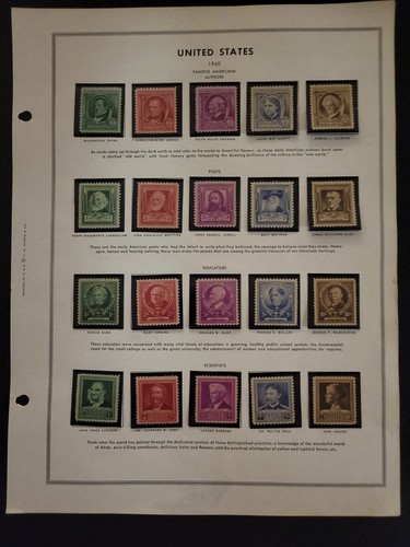 US Stamps Scott 859 - 893 MNH in Mounts on page will be folded for ...