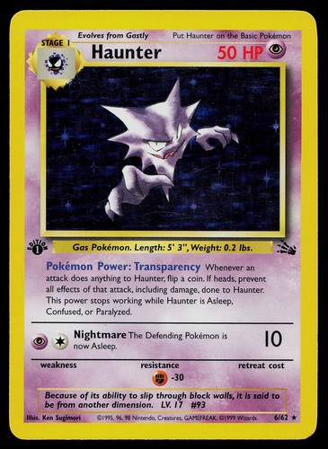 Pokemon Card - Haunter Fossil 1st Edition 6/62 Holo Rare | eBay
