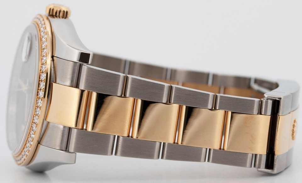 Rolex DateJust 36mm Bronze Floral DIAMOND Two-Tone 18K Yellow Gold ...