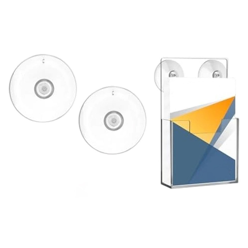 Wall Mounted Acrylic Brochure Holder with Suction Cups for Flyers ...