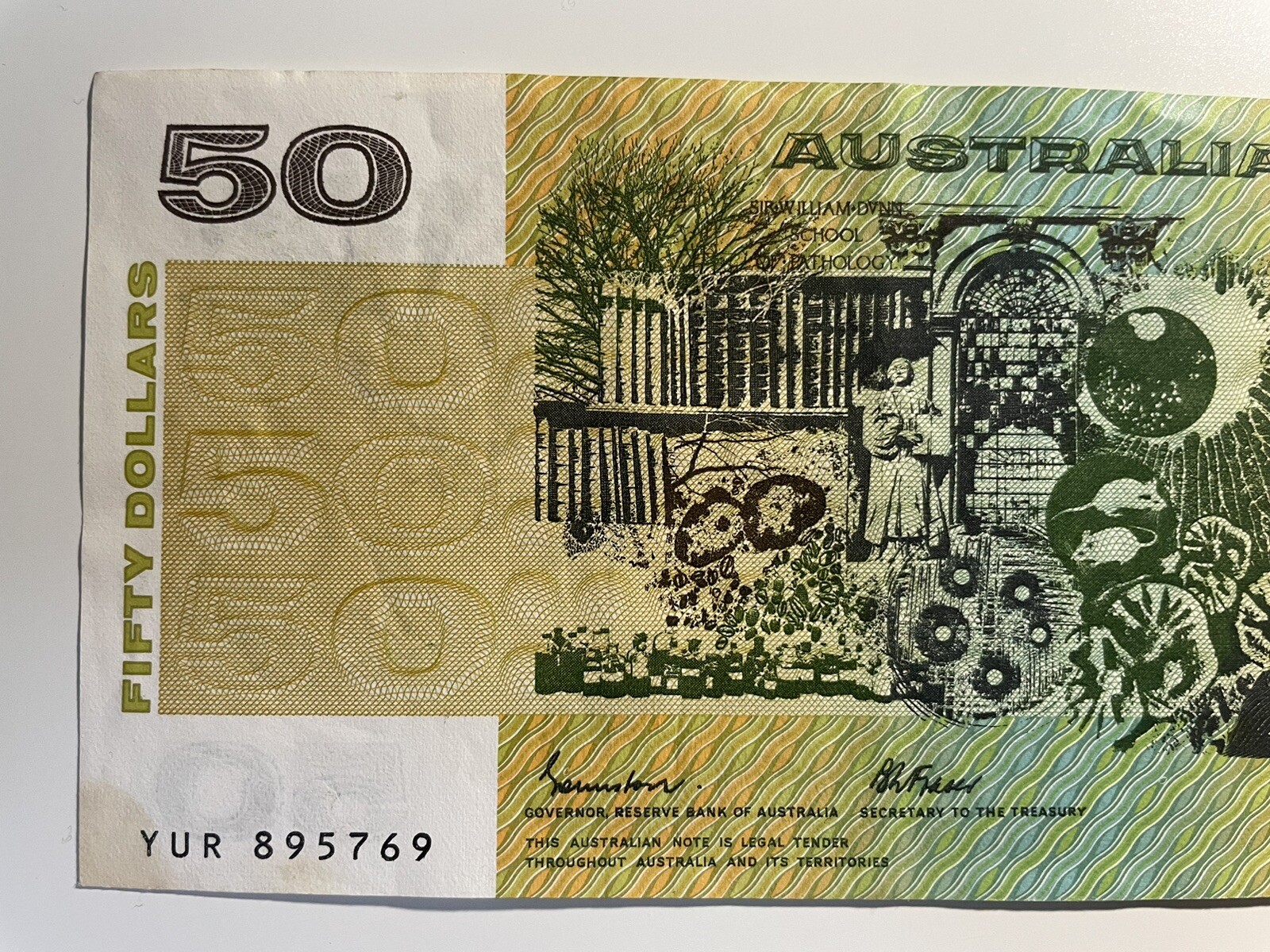 1985 Johnston/Fraser $50 Fifty Dollars Australia YUR Prefix Paper Bank ...