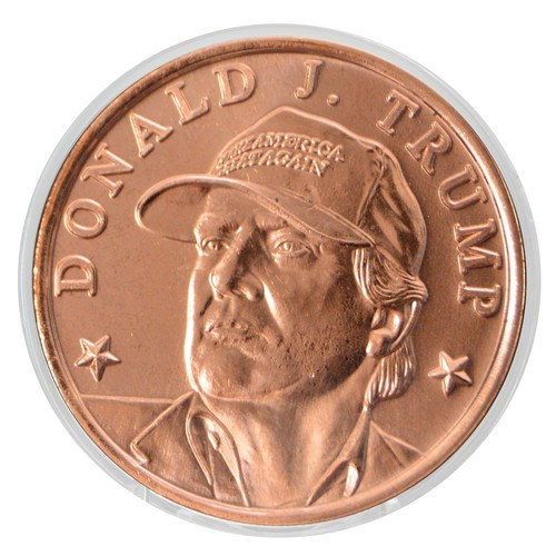Donald Trump MAGA Hat 1 oz .999 Copper Round Challenge Coin in Capsule ...