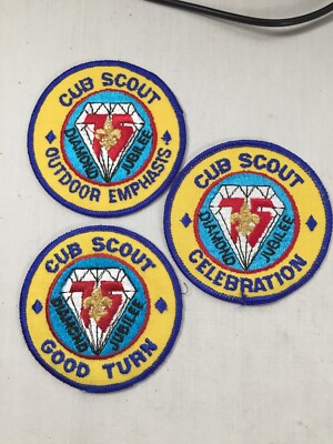 1985 Diamond Jubilee 3 Cub Scout emblems BSA Activity Patch | eBay.de