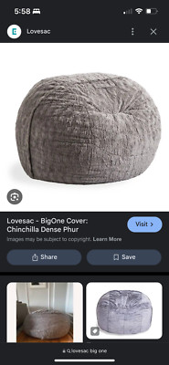 LOVESAC bean bag THE BIG ONE with grey cover and storage bag | eBay