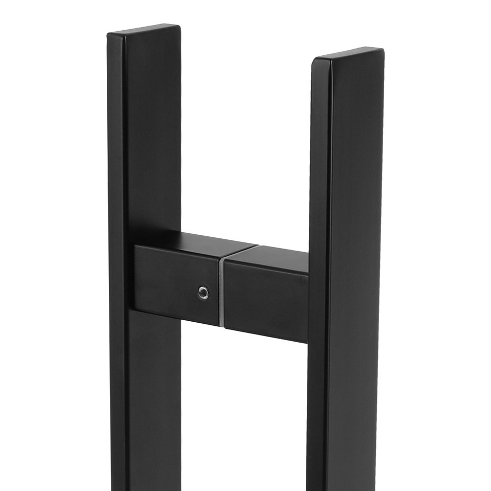Black H-shaped Door Pull Handle Double Sided Stainless Steel Sliding ...