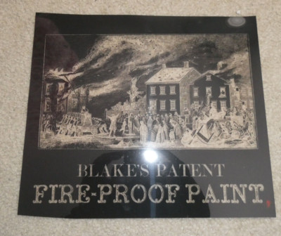 Vintage Film Negative Blake's Patent Fire Proof Paint House Fire 11x12 ...