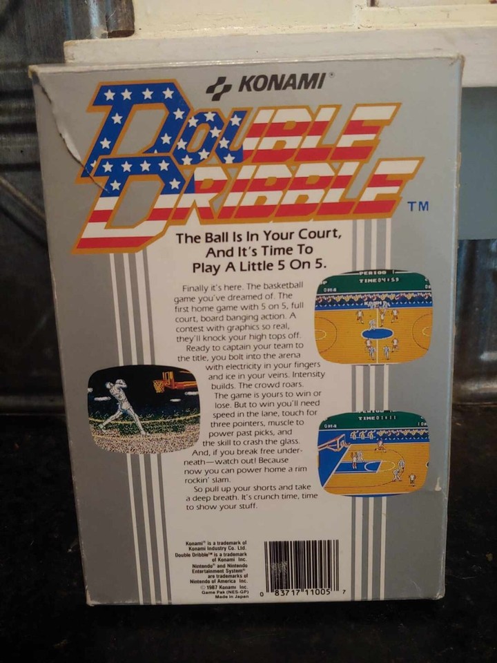 DOUBLE DRIBBLE Nintendo NES Basketball Game Original KONAMI 1987 ...