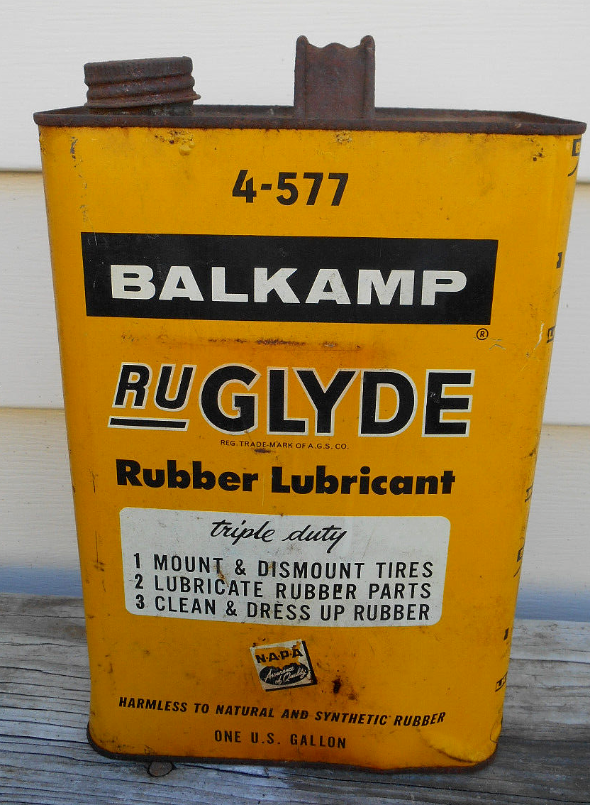 Vintage Old NAPA RuGlyde Tire Lube Gallon Can Tin Service Station ...