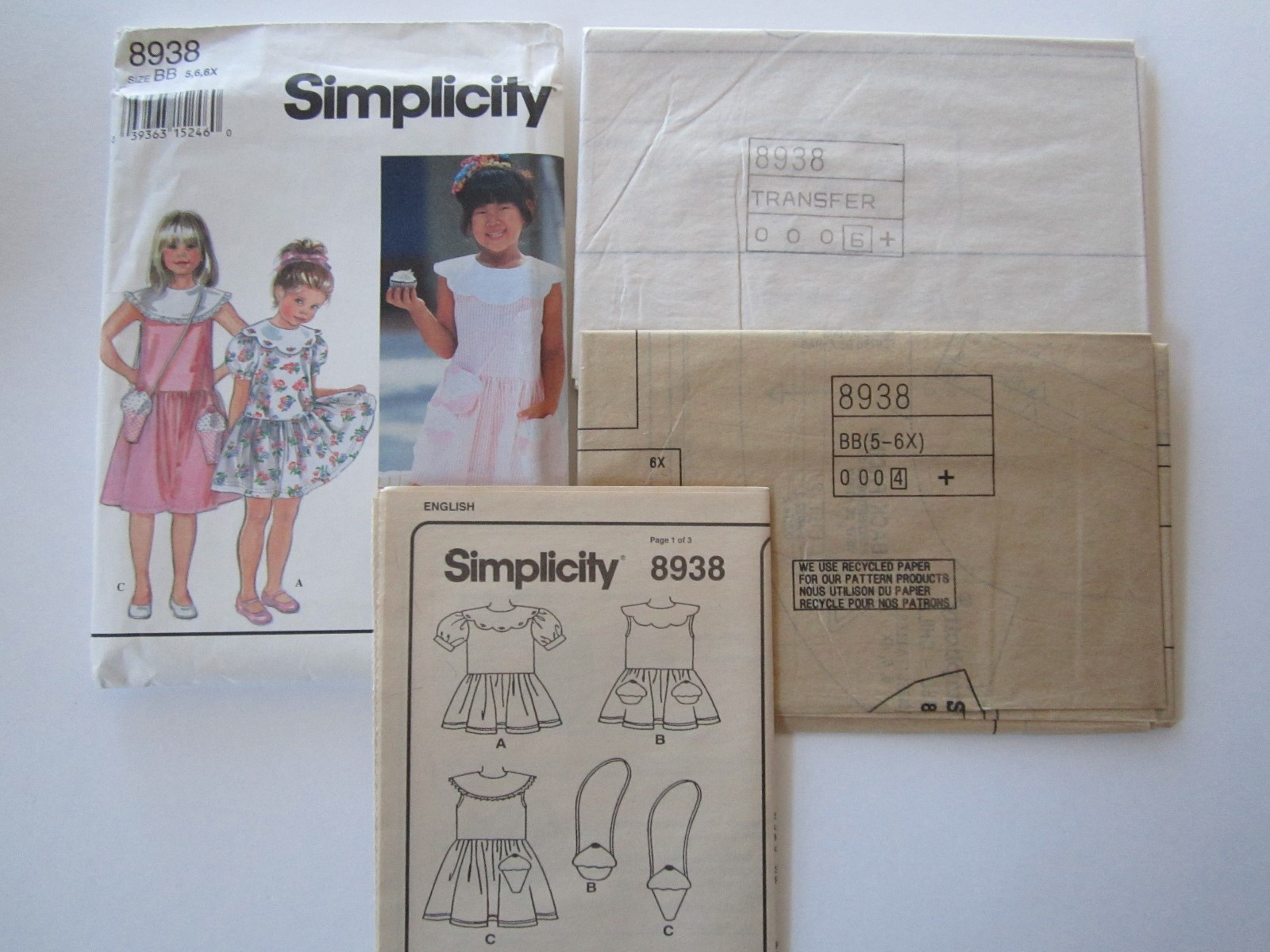 Simplicity Sew Pattern #8938 Girls Sz BB 5,6,6x Spring Easter Summer ...