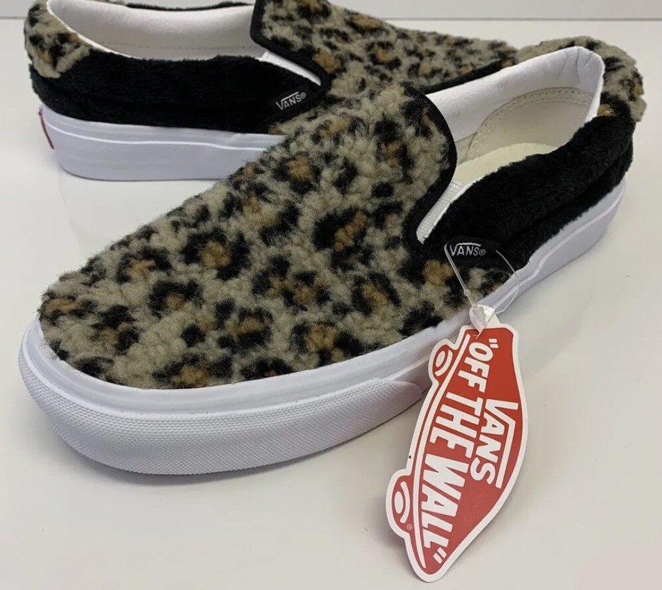 Vans Slip-On 59 Sherpa Low-top Sneakers - Black Leopard Faux Fur Size ...