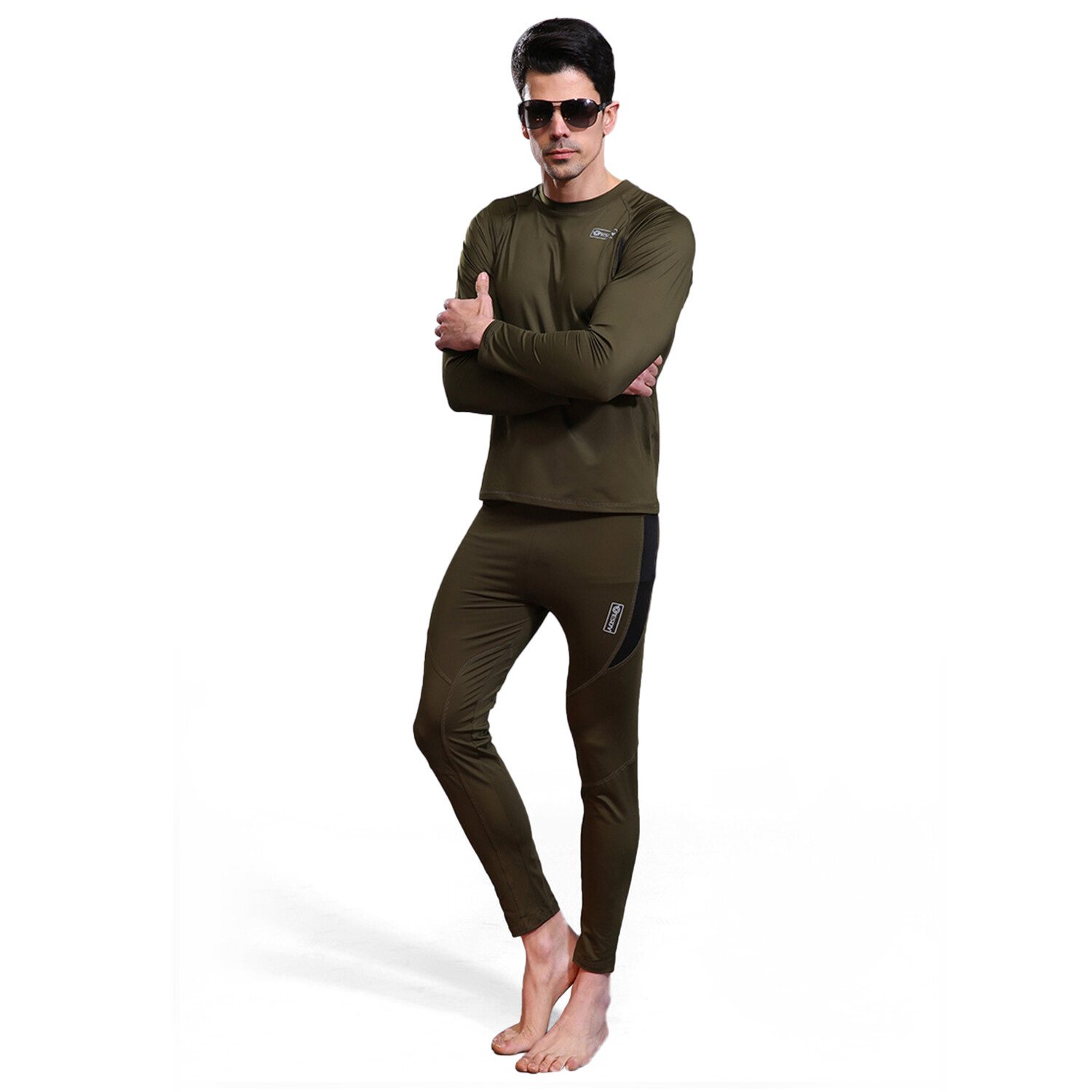 Men Winter Warm Thermal Long Johns Shirt Underwear Fleece Lined Top ...