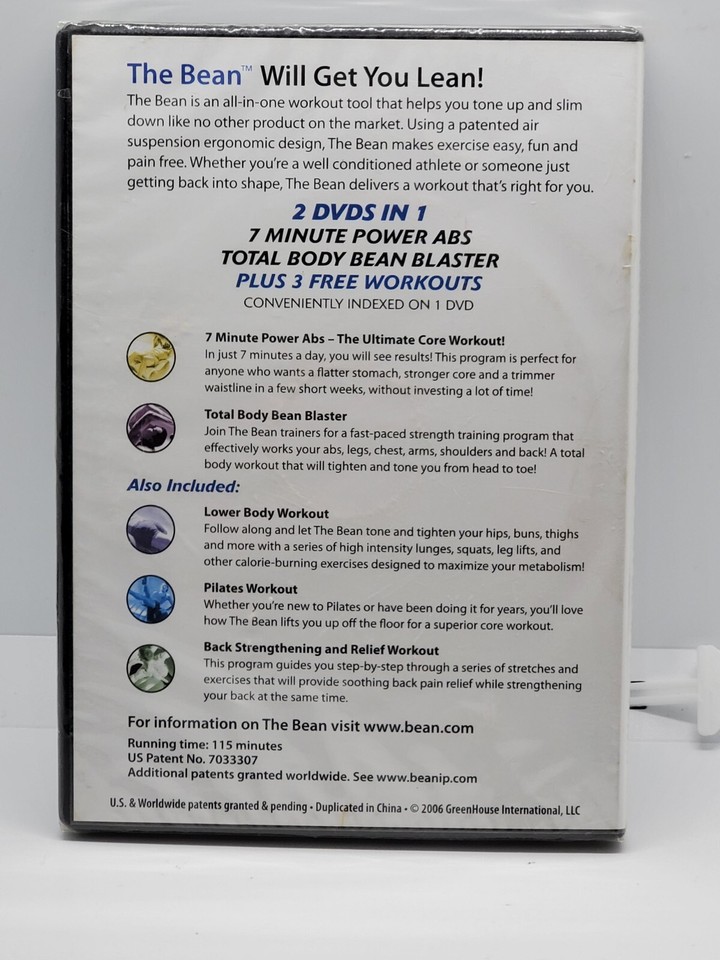 The Bean: Total Body Bean Blaster: 7 Minute Power Abs (DVD, 2006) New ...