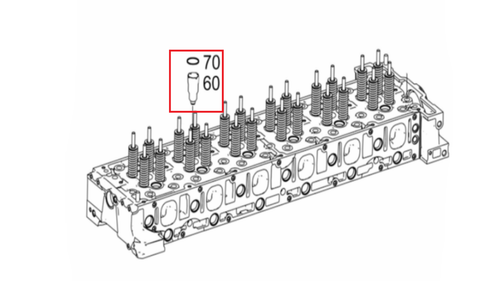 A4720780273 Injector Tube Sleeve W/O-Ring Detroit Diesel DD15 (6 PACK ...
