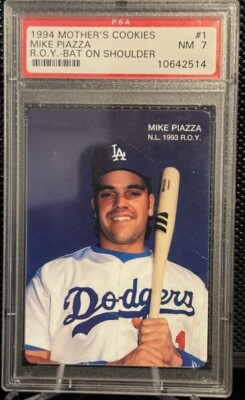 1994 Mother's Cookies Mike Piazza #1 PSA 7 R.O.Y Bat on Shoulder | eBay