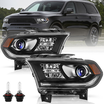 For 2014-2017 Dodge Durango Halogen W/O LED DRL Projector Headlights ...