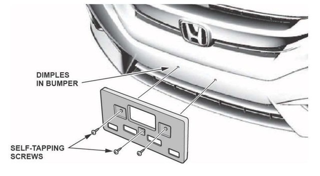 2007-2011 Genuine Honda Front License Plate Bracket Kit OEM for sale ...