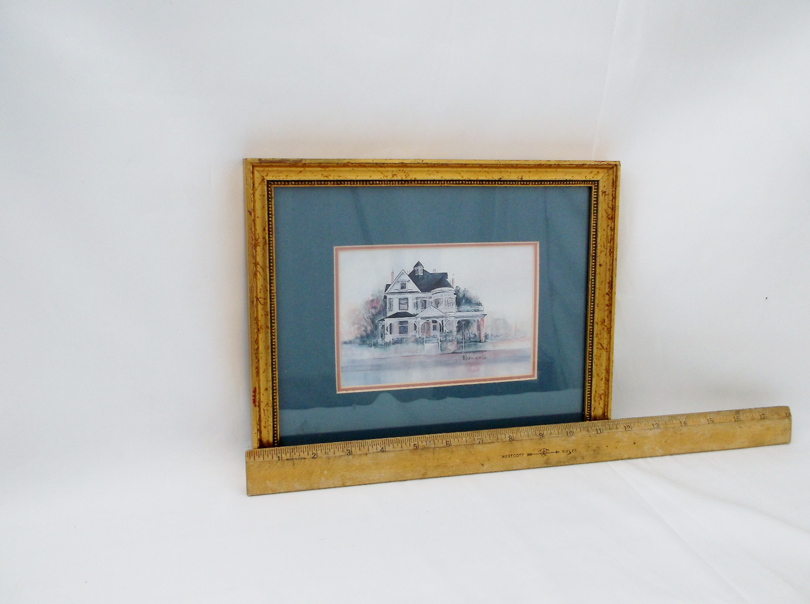 Victorian Home Watercolor B. Sumrall Lithograph-Signed/Matted/Framed-11 ...