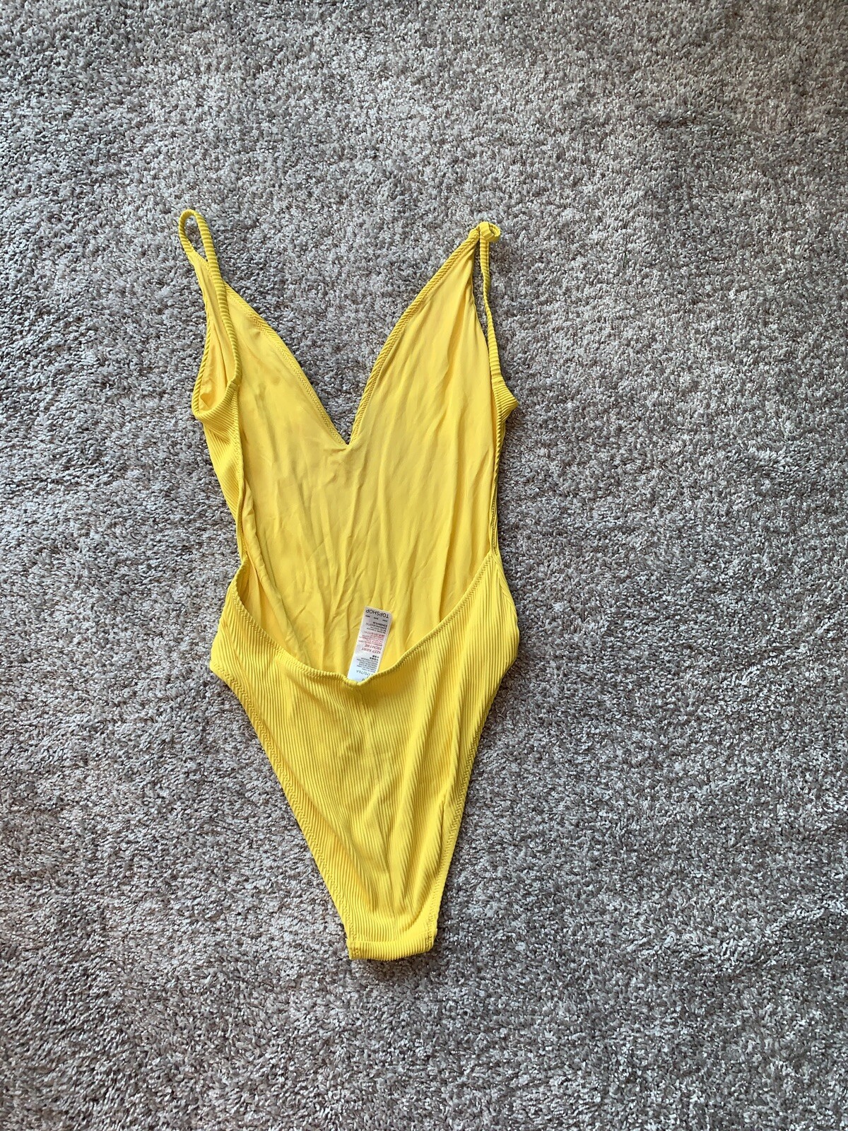 New Topshop Plunging Ribbed Yellow Baywatch Swimsuit Sz US 8 | eBay
