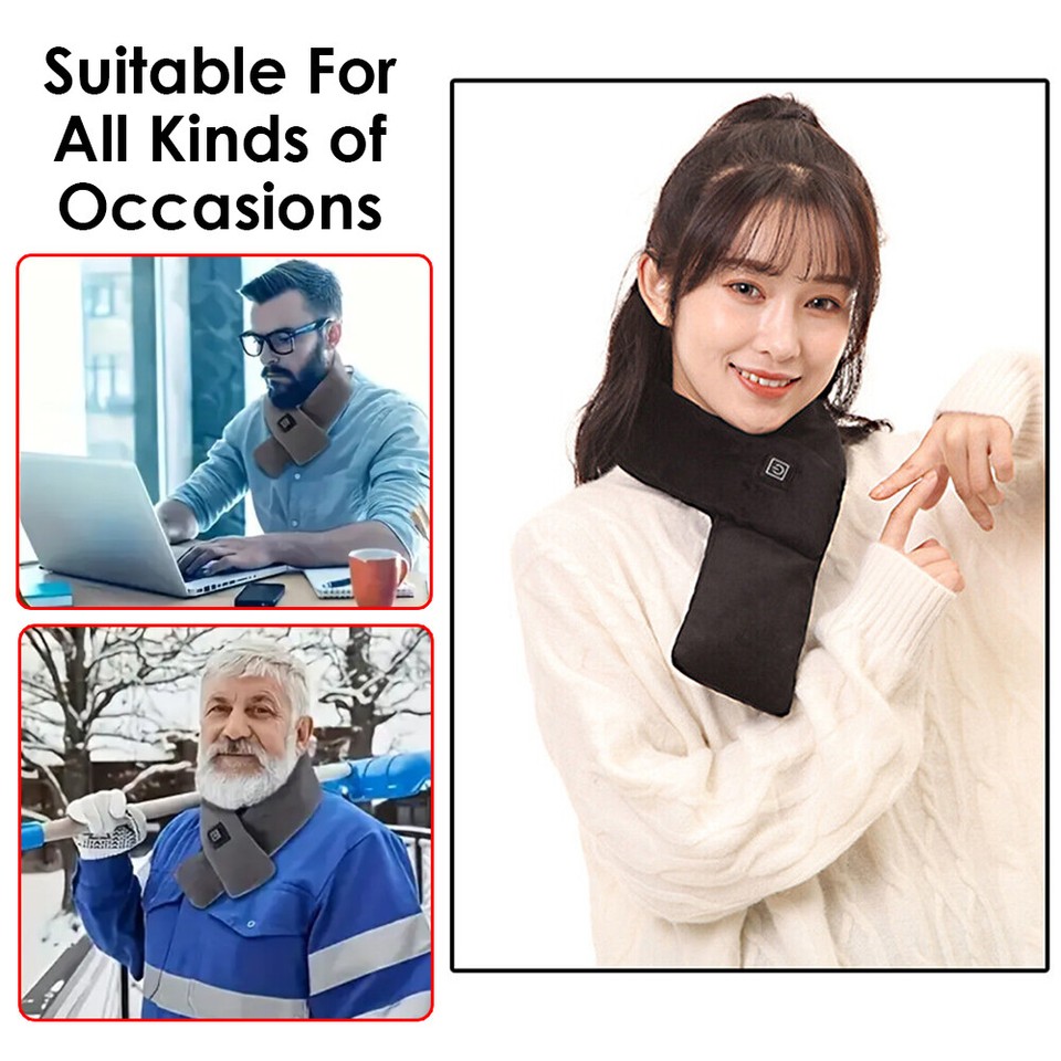 Neck Heating Pad Heated Scarf Electric Far Infrared Cordless Warmer ...