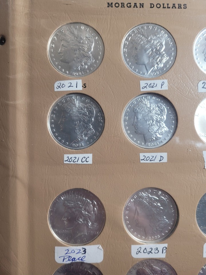 2021 & 2023 Morgan & Peace Silver Dollar Full Set (12 Coins Reverse ...