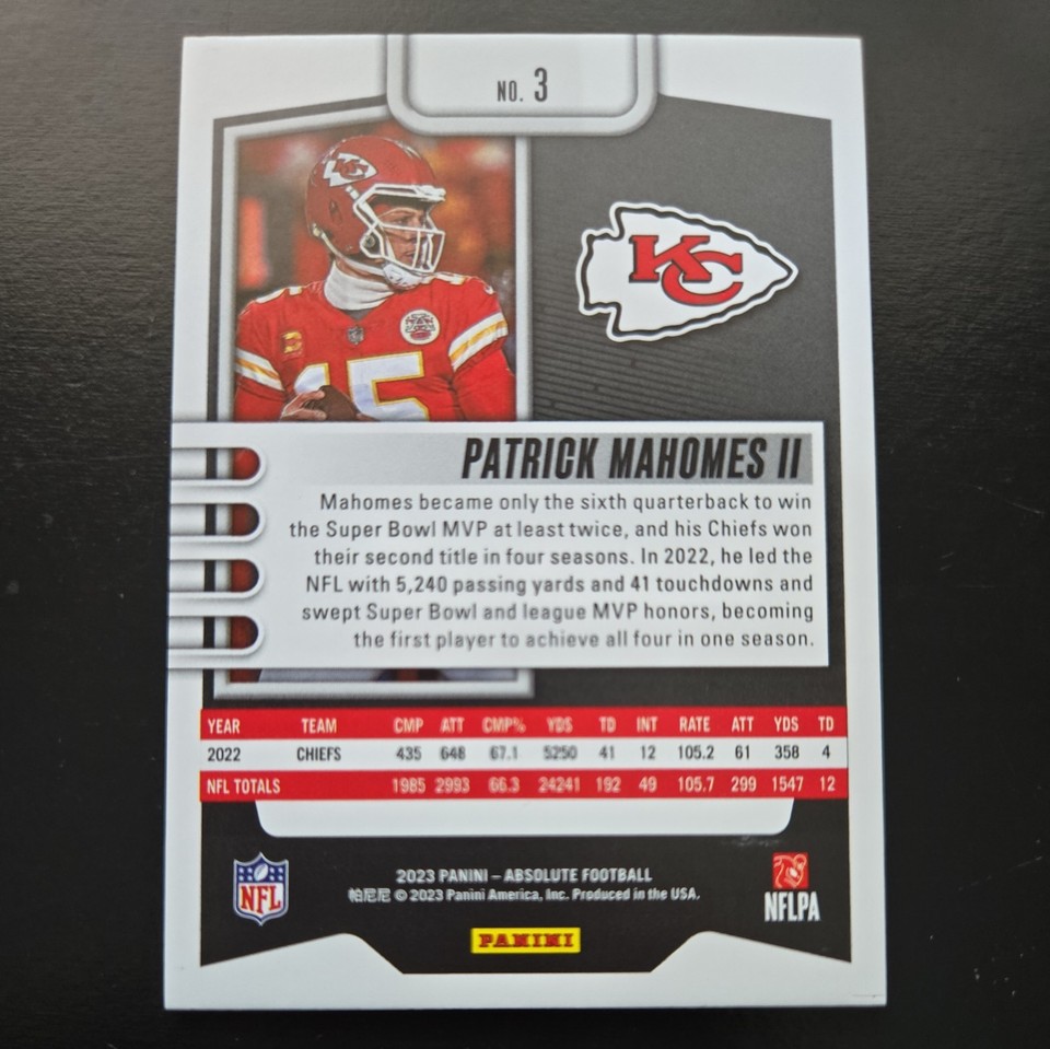 2023 Panini Absolute - Patrick Mahomes II #3 Spectrum | eBay