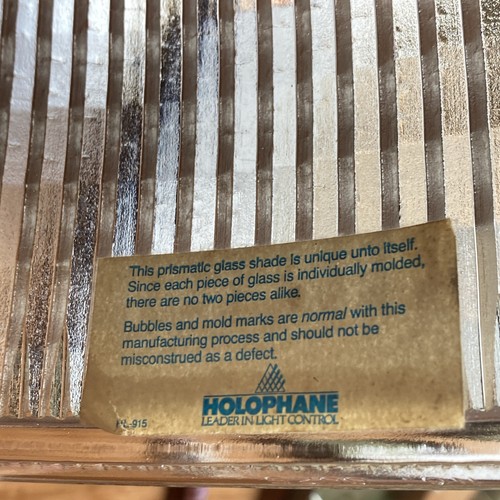 Vintage New Old Stock Holophane Prismatic Glass Shade industrial light ...